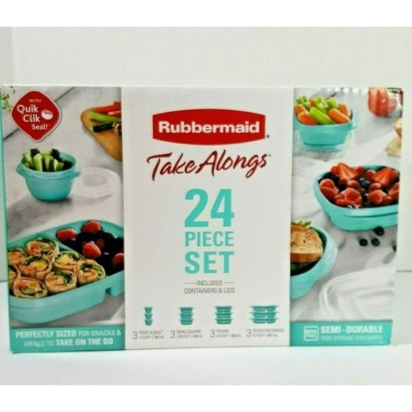 Rubbermaid | Kitchen | Rubbermaid Take Alongs Teal 24 Piece Set Lids ...